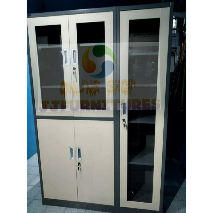 Jual Lemari File Lemari Arsip Besi 3 Pintu Kaca | Shopee Indonesia