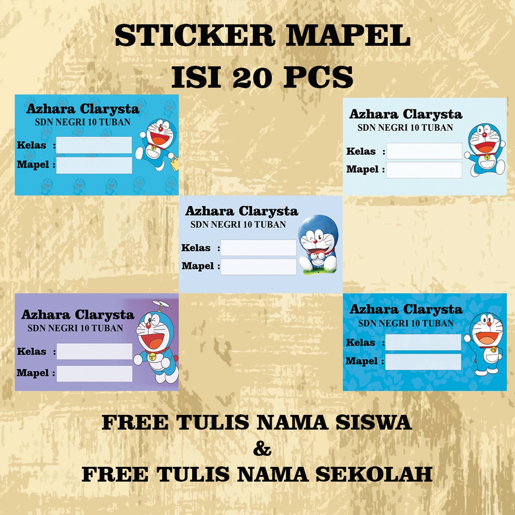 Jual sticker mapel isi 20, sticker label buku, sticker mata pelajaran ...