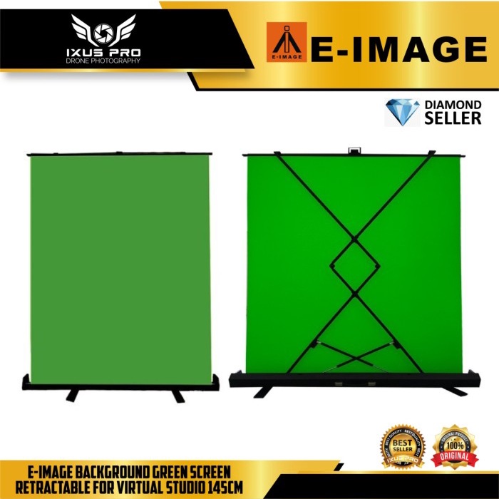 Jual E-Image Background Green Screen Retractable for Virtual Studio ...