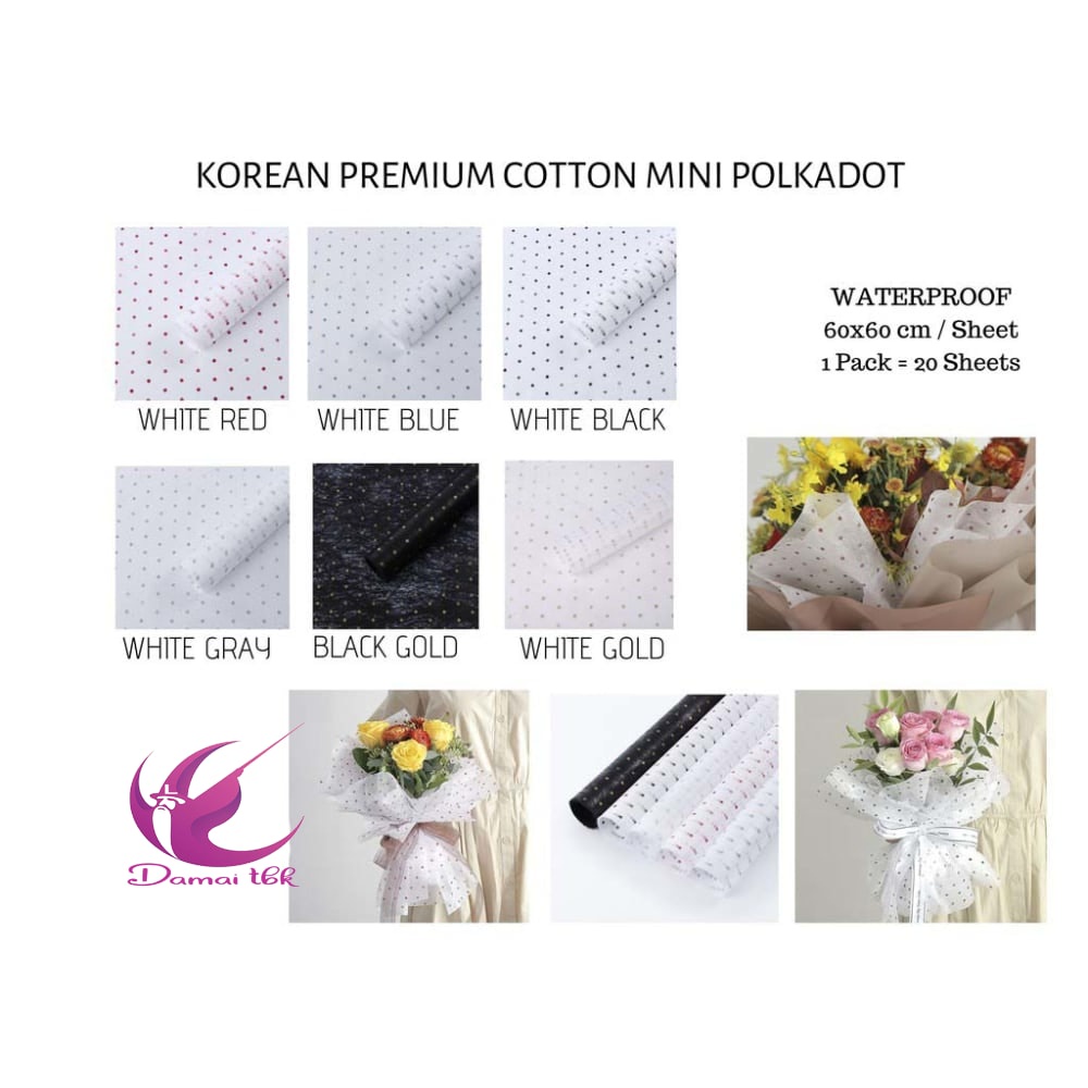 Jual [1 lembar ] FLOWER WRAPPING KOREAN PREMIUM COTTON Tissue MINI ...