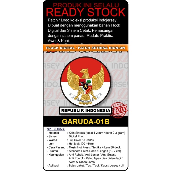 Jual Logo Setrika Flock / Alternatif Bordir Woven - GARUDA PANCASILA ...