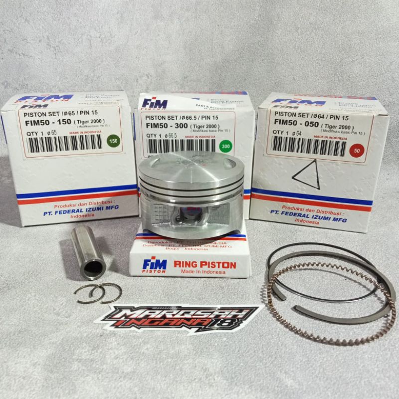 Jual PISTON FIM TIGER FIM 50 PIN 15 KIT RACING 50 100 150 200 250 300 ...