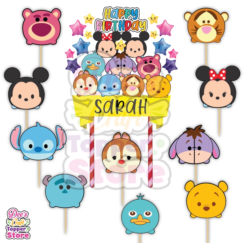 Jual Topper Cake Tsum Tsum Bisa Request Nama Gambar | Shopee Indonesia