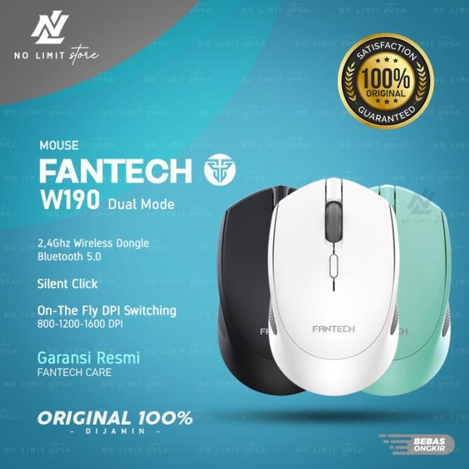 Jual Fantech W190 Dual Mode Wireless Bluetooth Mouse 2,4Ghz - Bluetooth ...