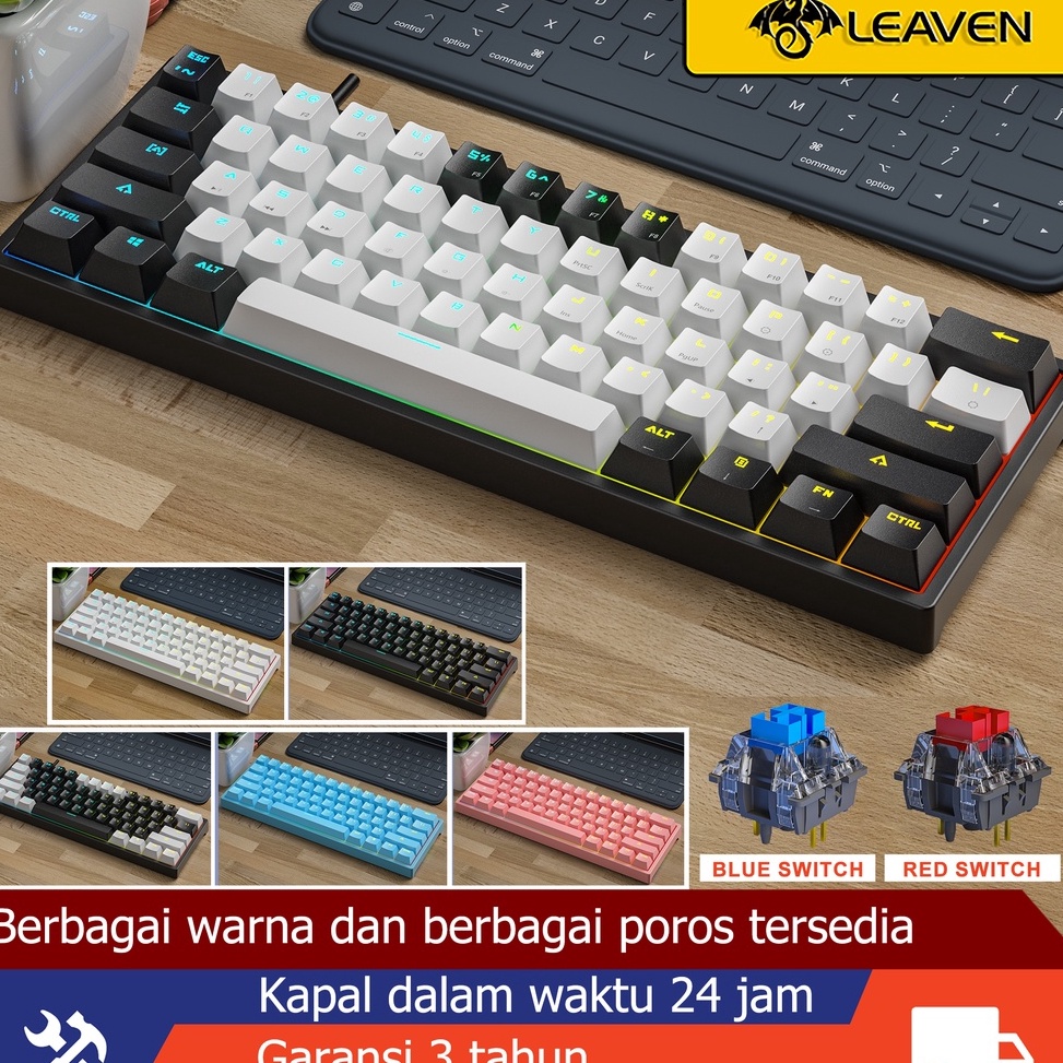 Jual Murah Banget!.. LEAVEN K620 keyboard mechanical tkl rgb murah type ...