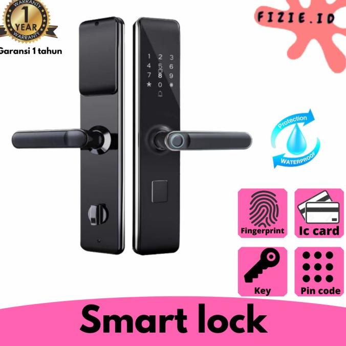 Jual New Smart Home Fingerprint Smart Door Lock Handle Kunci Pintu ...