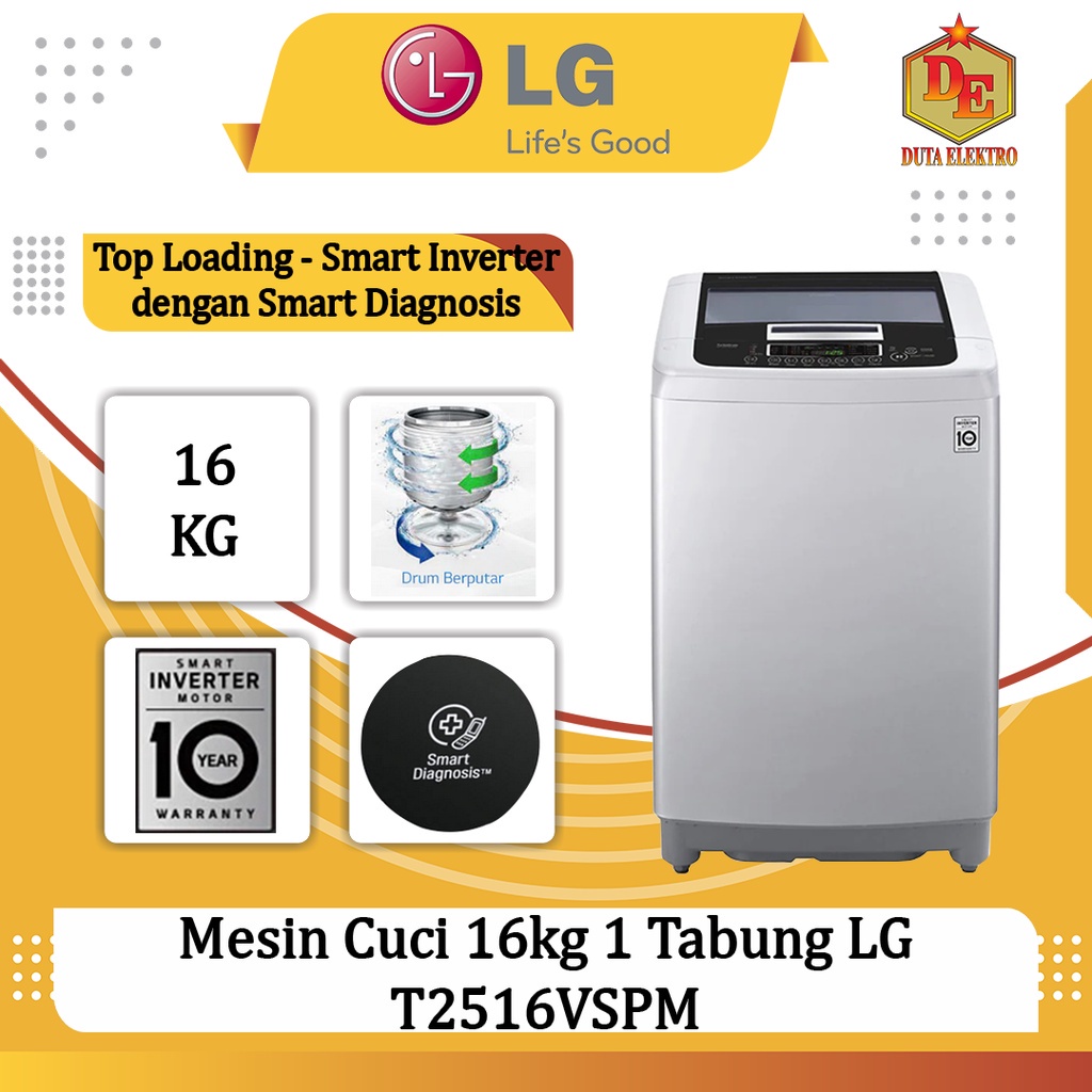 Jual Mesin Cuci 1 Tabung 16kg LG T 2516 VSPM | Shopee Indonesia