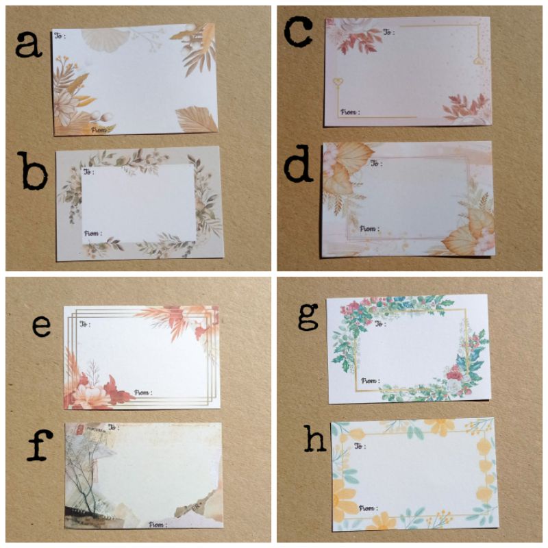 Jual (min.order ditoko ini 10.000) Kartu ucapan kosong/gift card ...