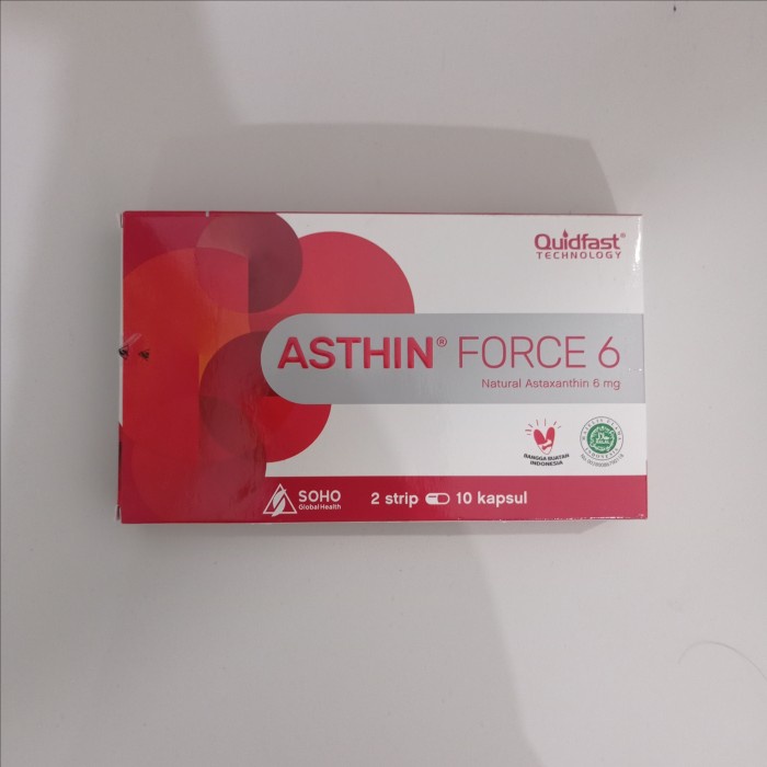 Jual Suplemen Vitamin Asthin Force 4 & 6 mg 10 Kapsul - 6 mg | Shopee ...
