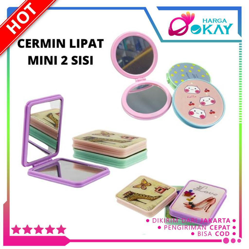 Jual Ho Cermin Lipat Mini Dua Sisi Model Petak & Bulat Karakter Cermin ...
