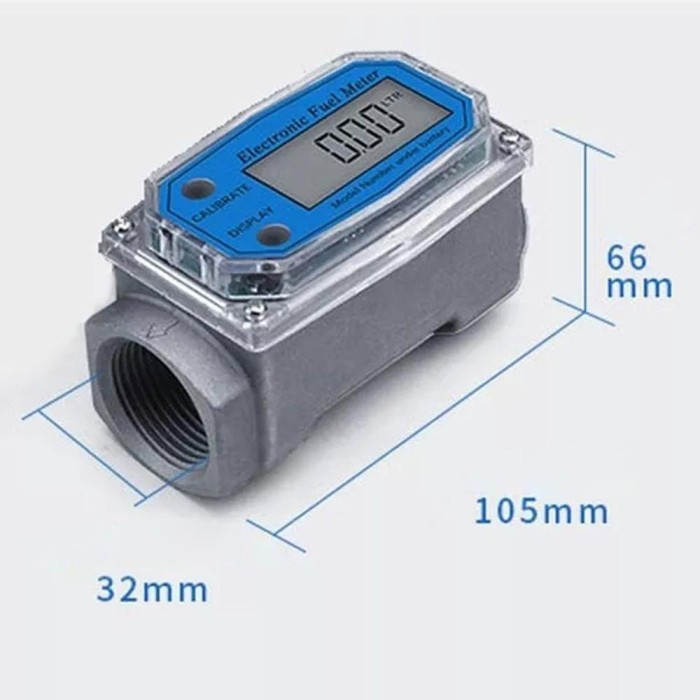 Jual Digital Flowmeter Turbine Flow Meter 1 Inch Lcd Alat Ukur Aliran ...