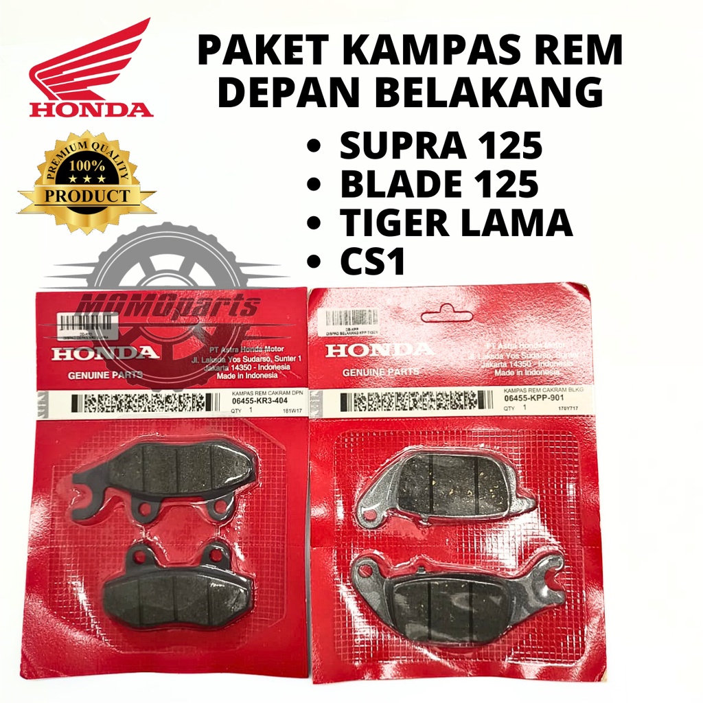 Jual ORIGINAL PAKET KAMPAS REM DEPAN BELAKANG KR3 KPP HONDA SUPRA 125 ...
