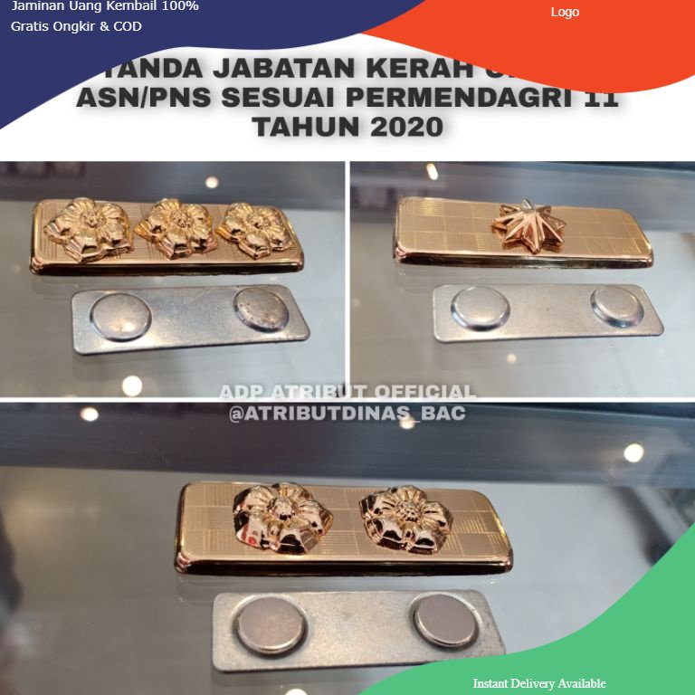 Jual Terbaru.. Tanda Jabatan ASN tanda jabatan PNS sesuai PERMENDAGRI ...