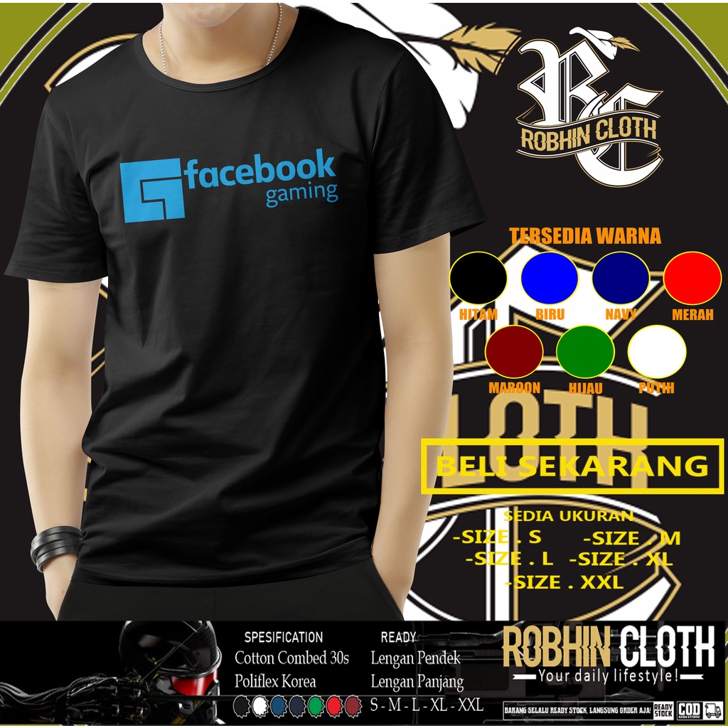 Jual Kaos Facebook Gaming Logo Baju Game | Shopee Indonesia