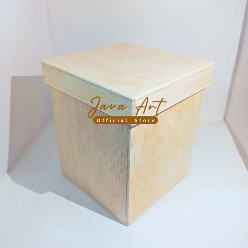Jual WOOD BOX KOTAK PENYIMPANAN KUBUS UKURAN 7,5 cm x 7,5 cm x 7,5 cm ...