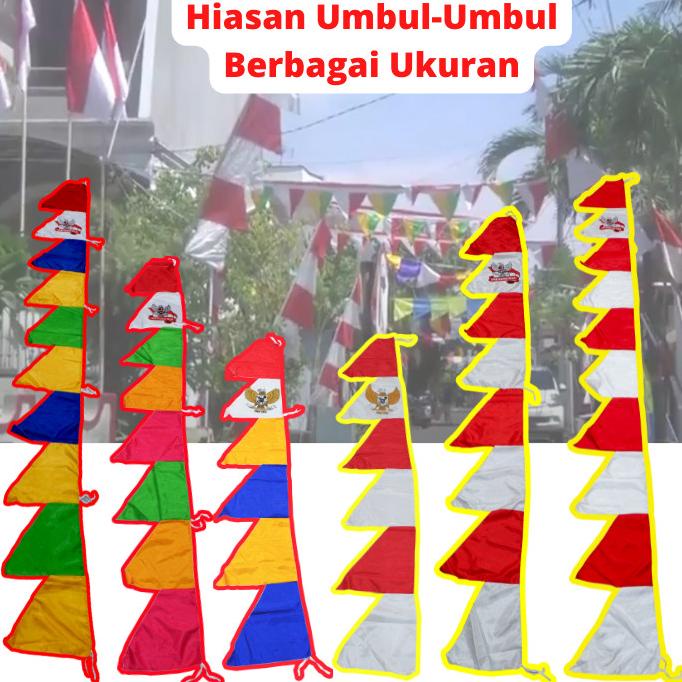 Jual Bendera Umbul Umbul 6 8 10 Titik Mata Warna Warni Merah Putih Gergaji | Shopee Indonesia