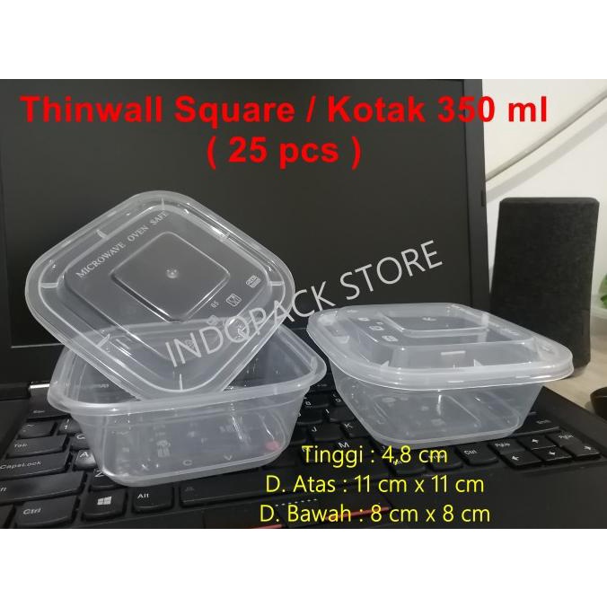 Jual 6,6 [Dm 350] Thinwall Square / Kotak Makan / Sq 350 Ml Isi 25 Pcs ...