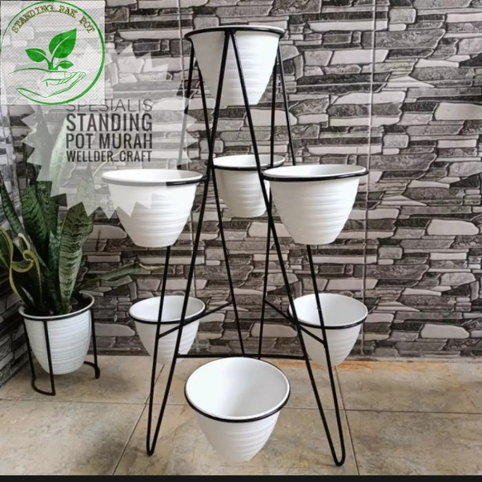 Jual Best Seller Standing Rak Pot 7 Lubang/Rak Pot Bunga Besi/Rak Poy ...