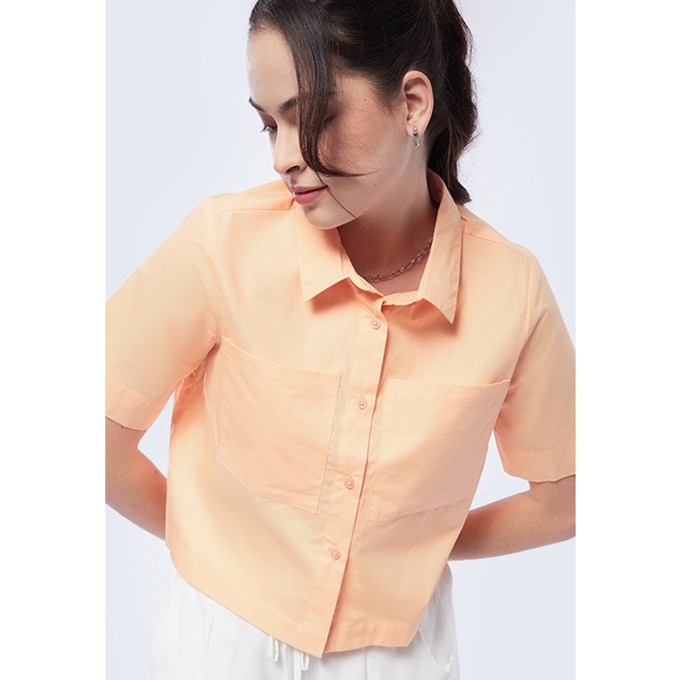 Jual Executive Boxy Short Sleeve Shirt Soft Orange | Shopee Indonesia