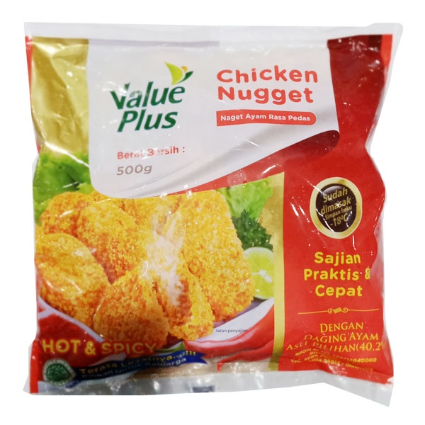 Jual VALUE PLUS CHICKEN NUGGET HOT & SPICY 500 GR | Shopee Indonesia