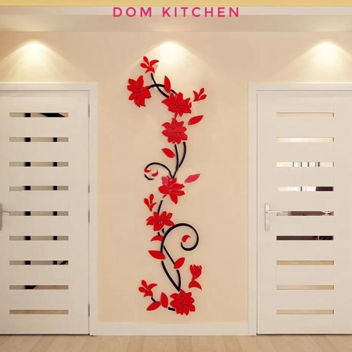 Jual Sticker Dinding 3D Acrylic Crystal Corak Bunga | Shopee Indonesia