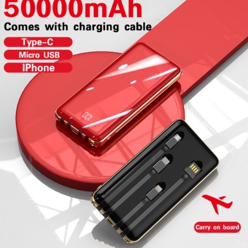 Jual HARGA SPESIAL!. Powerbank 50000mAh 4 Cables Full Capacity Mini ...