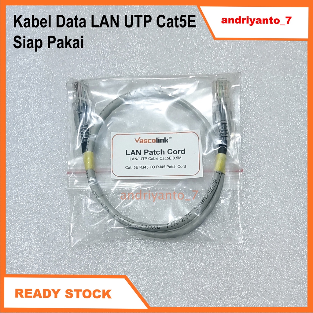 Jual Kabel Data LAN UTP Cat5E VASCOLINK 5 Meter Siap Pakai | Shopee ...