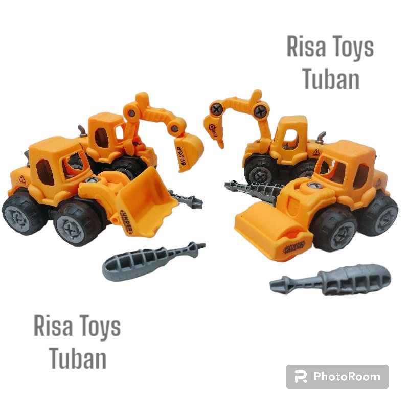 Jual Mainan mobil kontruksi edukasi + Obeng /mainan bongkar pasang alat ...