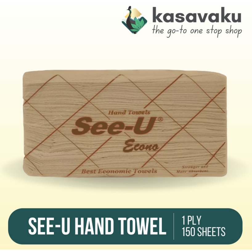 Jual tissue See-U Hand Towel Brown 1 ply 150 sheets - 1 pack | Shopee ...