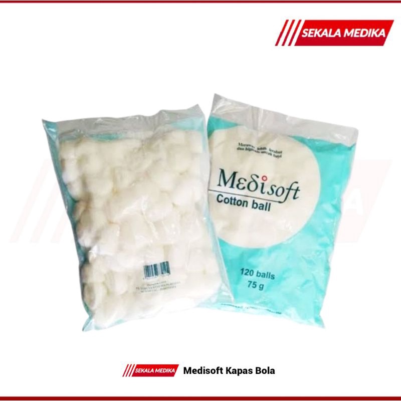 Jual Kapas Bola Medisoft Isi 120 Ball Cotton Balls 75 Gram | Shopee ...