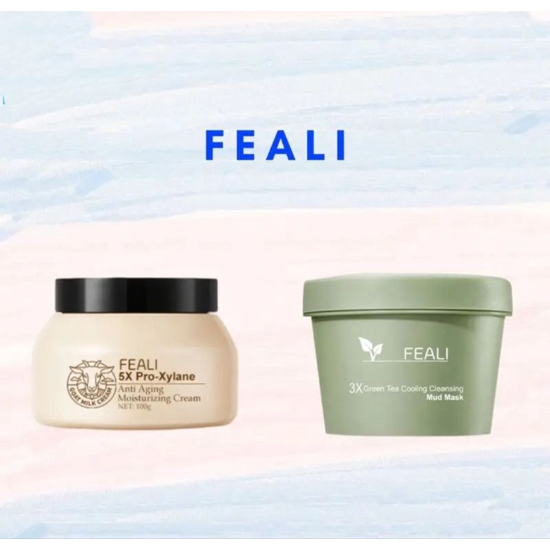 Jual FEALI GOAT MILK MOISTURIZER GREEN TEA COOLING CLEANSING MUD MASK ...