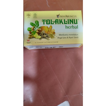 Jual Tolak Linu Herbal Box isi 5 Sachet/Untuk Meredakan pegal linu ...