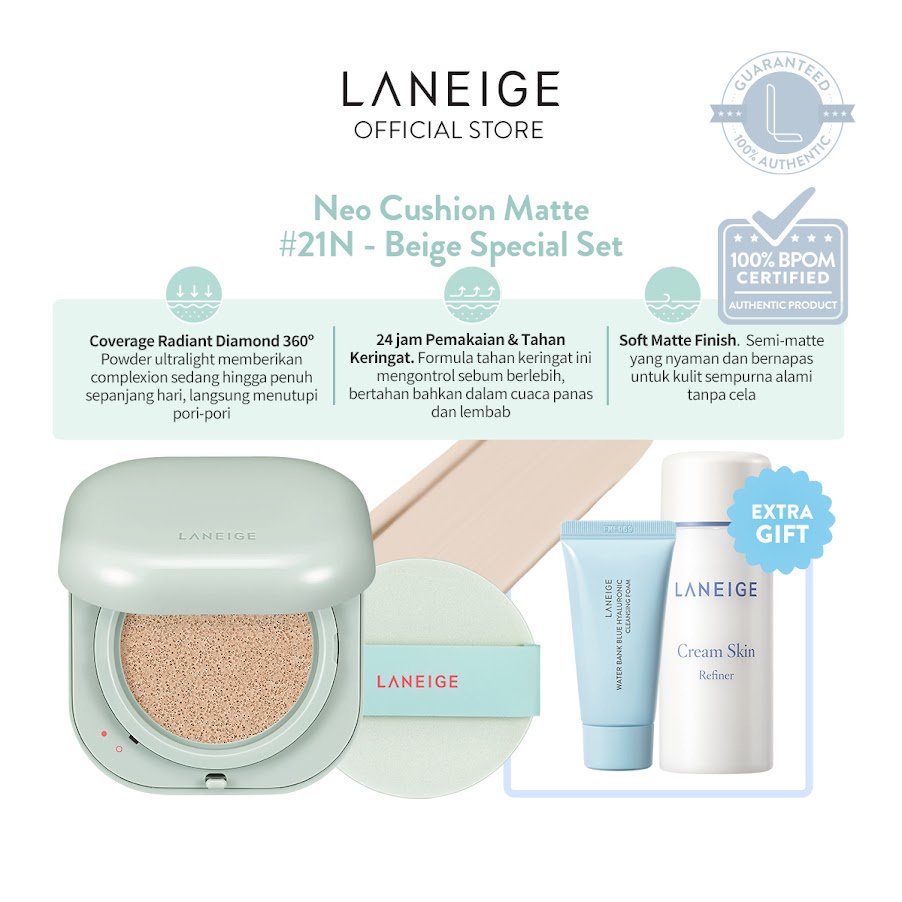 Jual Buy 1 Get 2 LANEIGE NEO Cushion_Matte 21N 15G | Shopee Indonesia