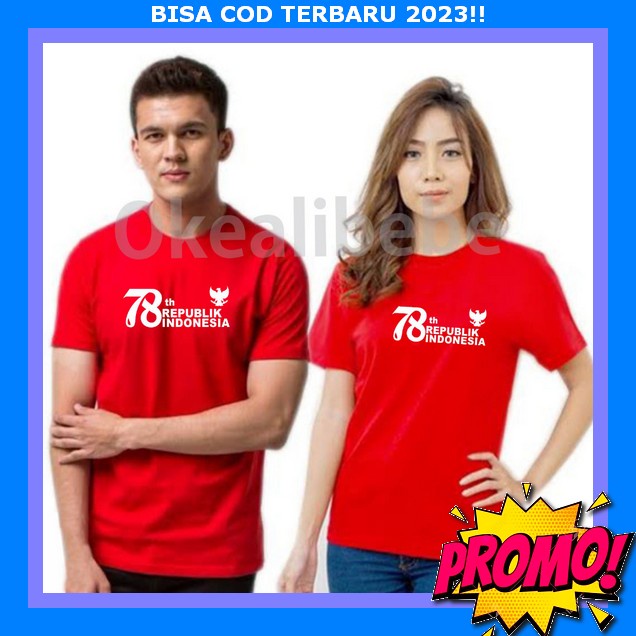 Jual Kaos Kemerdekaan 2023 Pakaian Atasan Dirgahayu Tshirt Hutri Ke78 Cowok Kaos Merah Putih ...