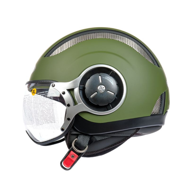 Jual ZEUS ZS 218 F.GREEN DOFF SINGLE VISOR RETRO HELMET | Shopee Indonesia