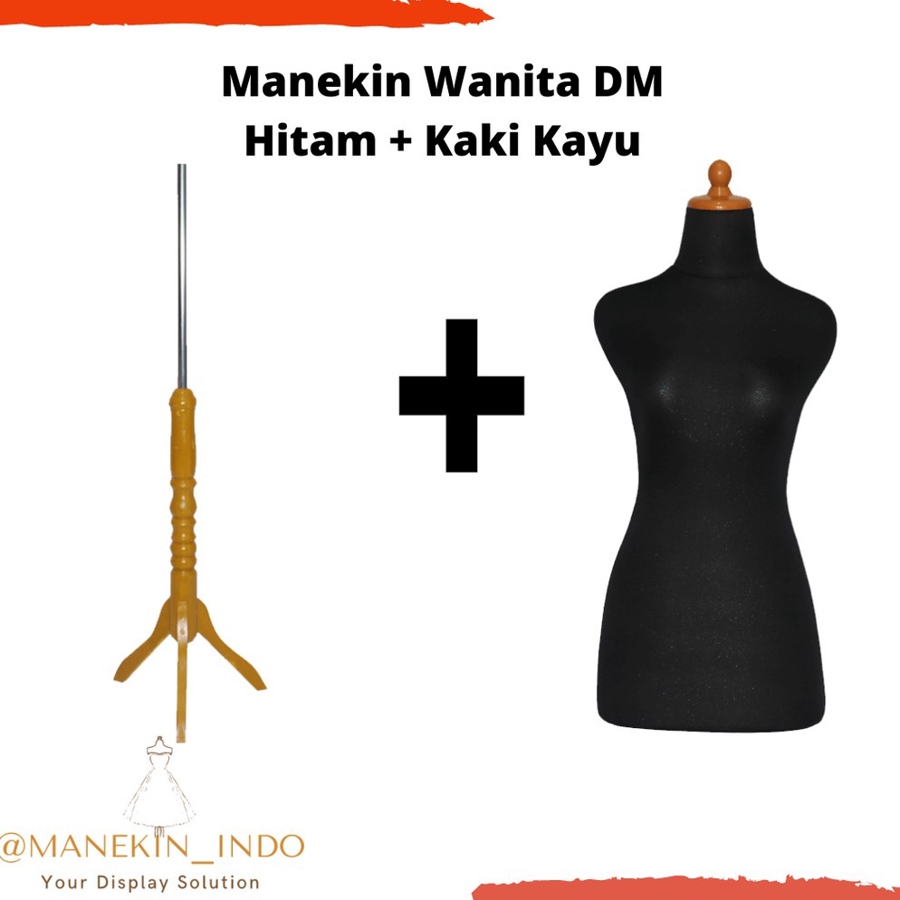 Jual VIRAL MANEKIN DM HITAM + TIANG KAYU ||MANEKIN WANITA |MANEKIN BAJU ...