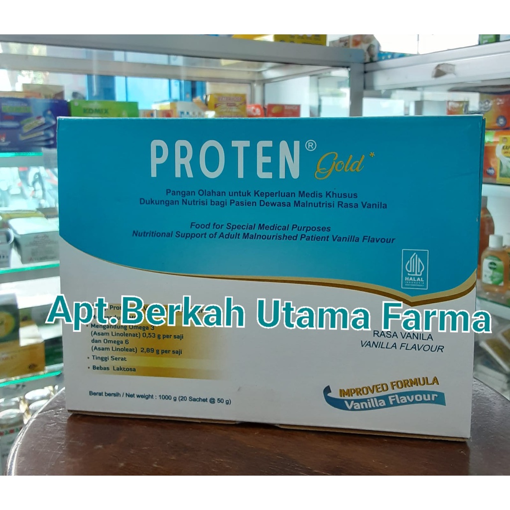 Jual Proten Gold Vanila Box isi 20 Sachet 52 gr - Susu Protein | Shopee ...