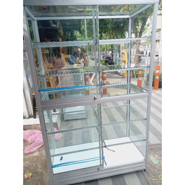 Jual Etalase Kaca 2 Pintu, 6 Kolom | Etalase Lemari Susun | Etalase ...
