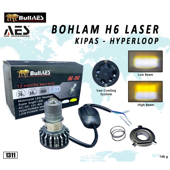 Jual Lampu Led Laser Headlamp H6 H4 Hyperloop Dc Ac Merk Bullaes ...