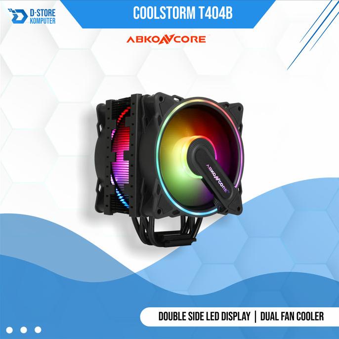 Jual CPU Cooler Dual Fan Black ABKONCORE T404B Processor Fan Intel AMD ...