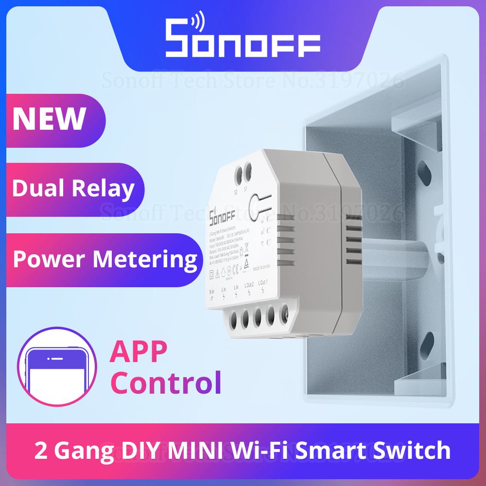 Jual SONOFF DUAL R3 2 Gang Dual Relay Module DIY Wi-Fi MINI Smart ...