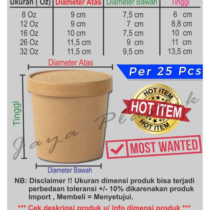 Jual Food Grade Brown Kraft Paper Bowl + Lid /Paper Bowl Coklat 16Oz -480Ml | Shopee Indonesia