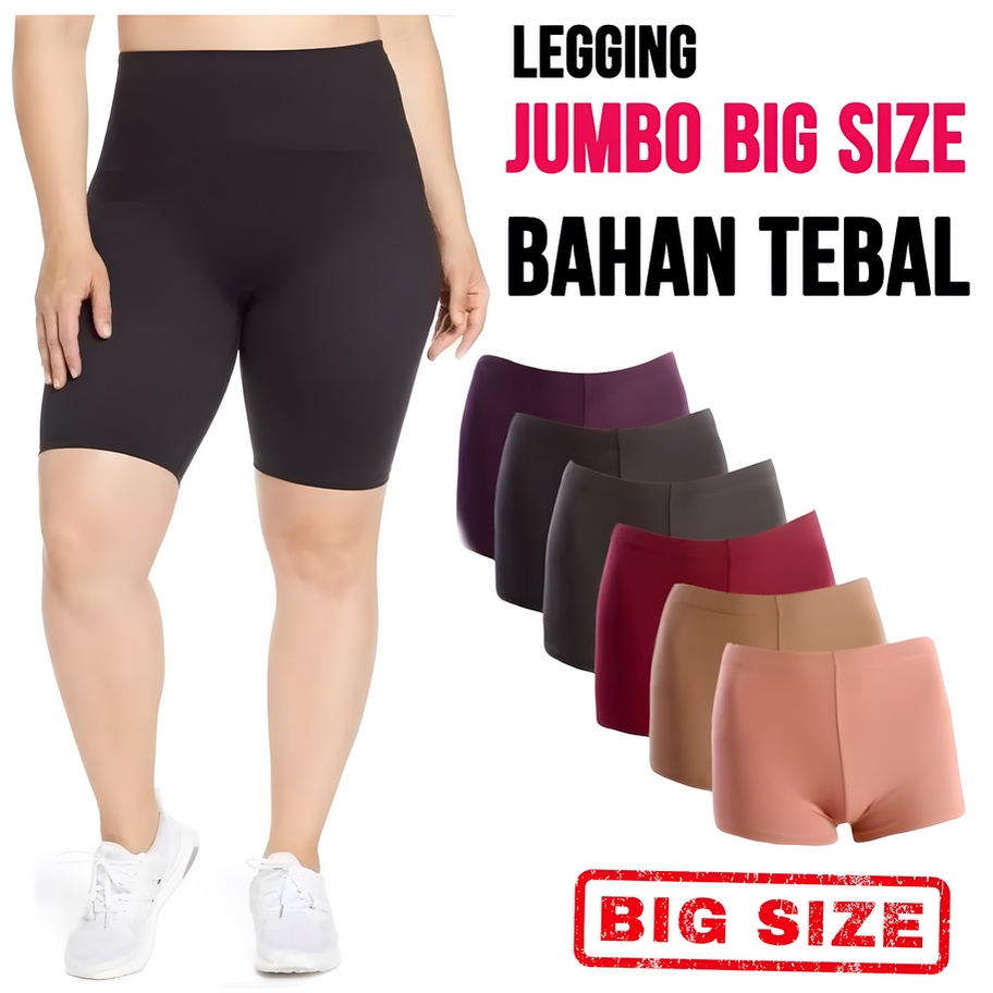 Jual CELANA LEGGING PENDEK JUMBO / SHOTPANTS JUMBO SPANDEKS / DALAMAN WANITA JUMBO | Shopee ...