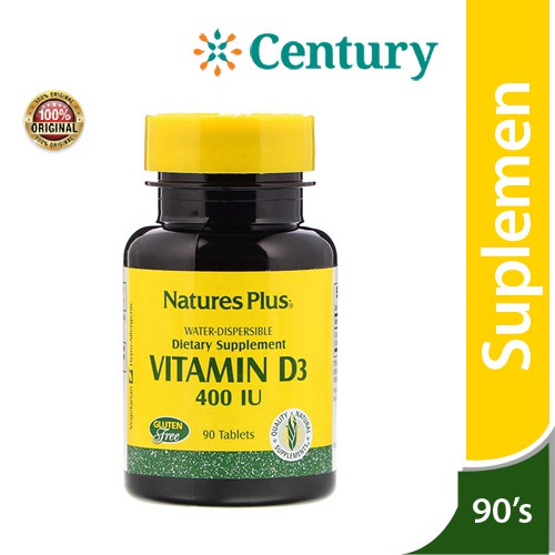 Jual Nature's Plus Vitamin D3 400IU 90's/Natures Plus/Vitamin D/Daya Tahan Tubuh/Suplemen Tulang ...