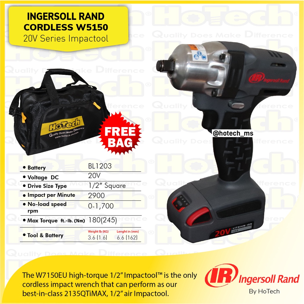 Jual Mesin Impact Wrench Cordless 1/2" Sq | IR-W5150 | Brand Ingersoll ...