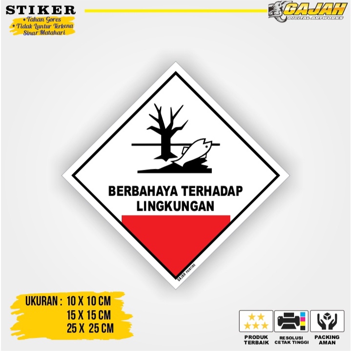 Jual Stiker Simbol Label K3 Limbah B3 Hazmat Berbahaya Terhadap ...
