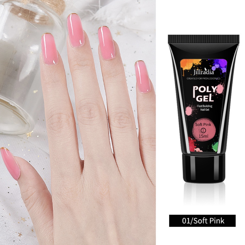 Jual Jillradia Crystal Nail Extension Glue Gel Polygel Nail art cat ...