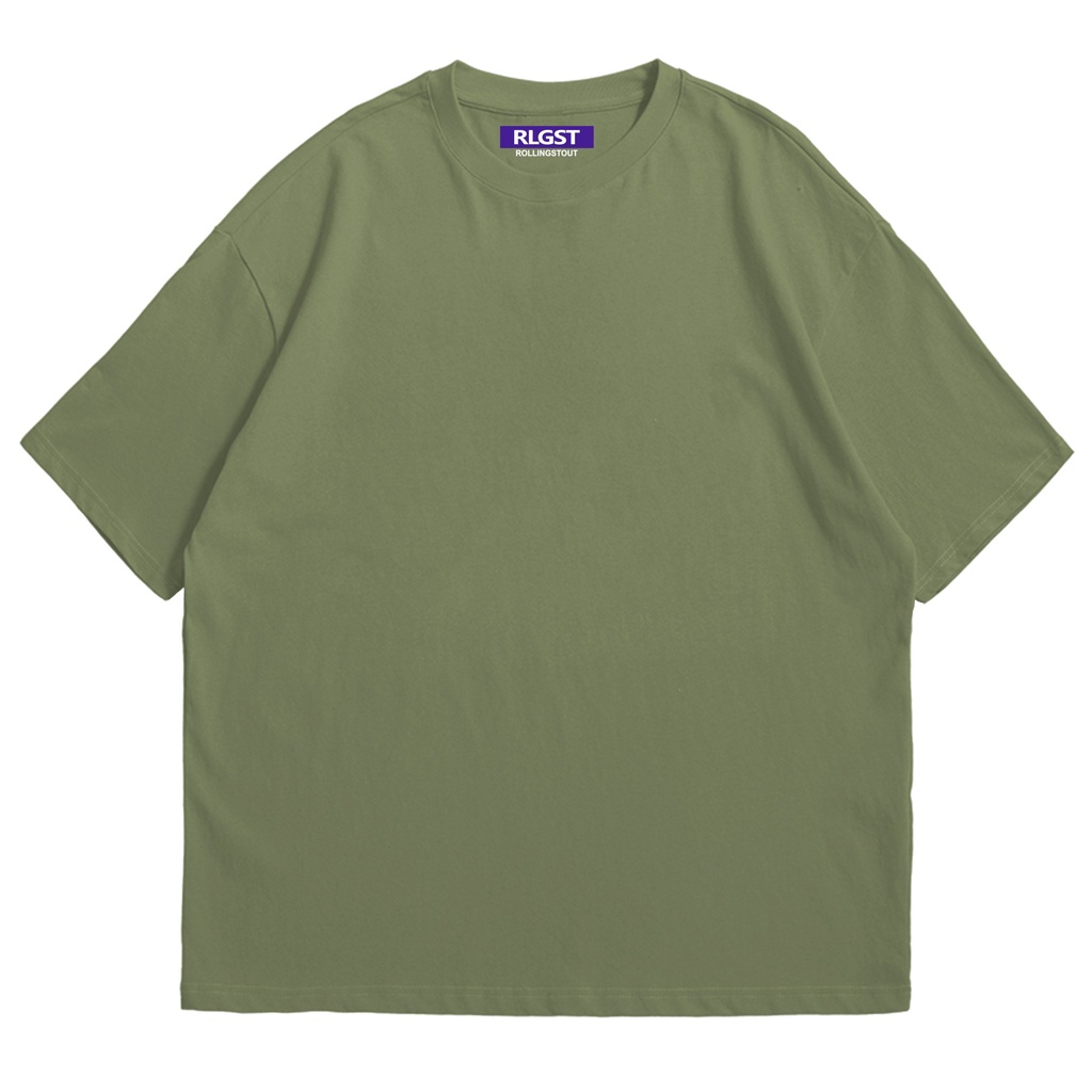Jual Rollingstout T-shirt - Olive Green | Basic color | Warna Polos | Semi Oversize | Shopee ...