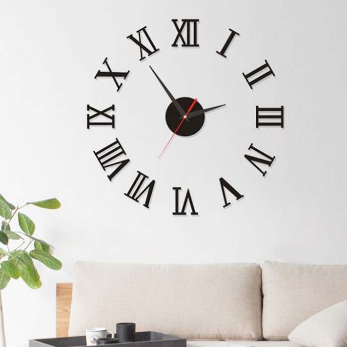 Jual Jam Dinding Tempel DIY analog 3D Giant Modern Clock / Jam Dinding ...