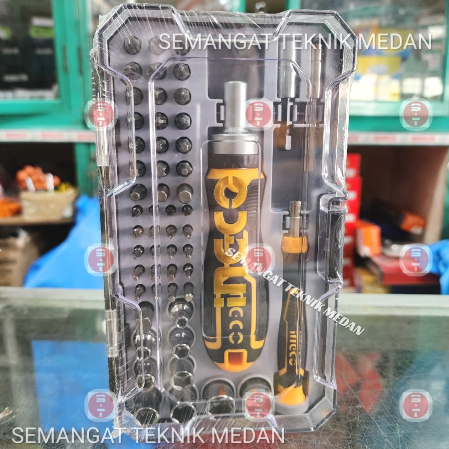 Jual 55 pcs OBENG MULTIFUNGSI GAGANG KARET PRESISI TOOL SET INGCO ...